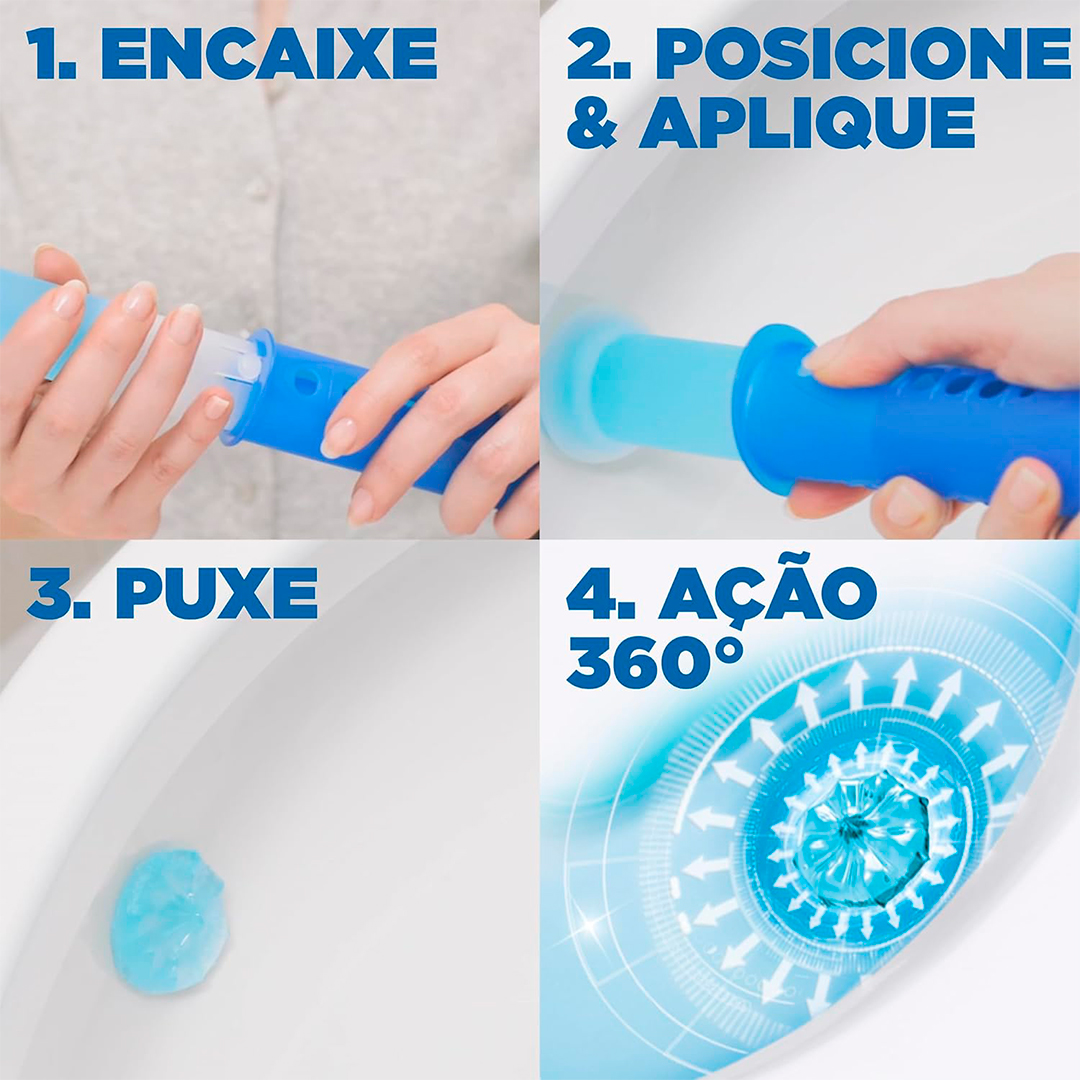 Pato Gel Adesivo Sanitário Marine – Limpeza Contínua (Aplicador + 6 Discos)